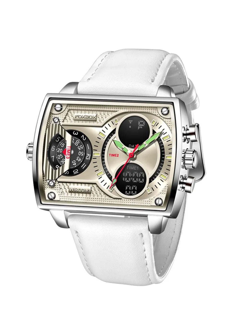 OVERFLY FOXBOX 3 Time Zones Analog Digital Luxury Chronograph Watch fo – TheWatchShop.in