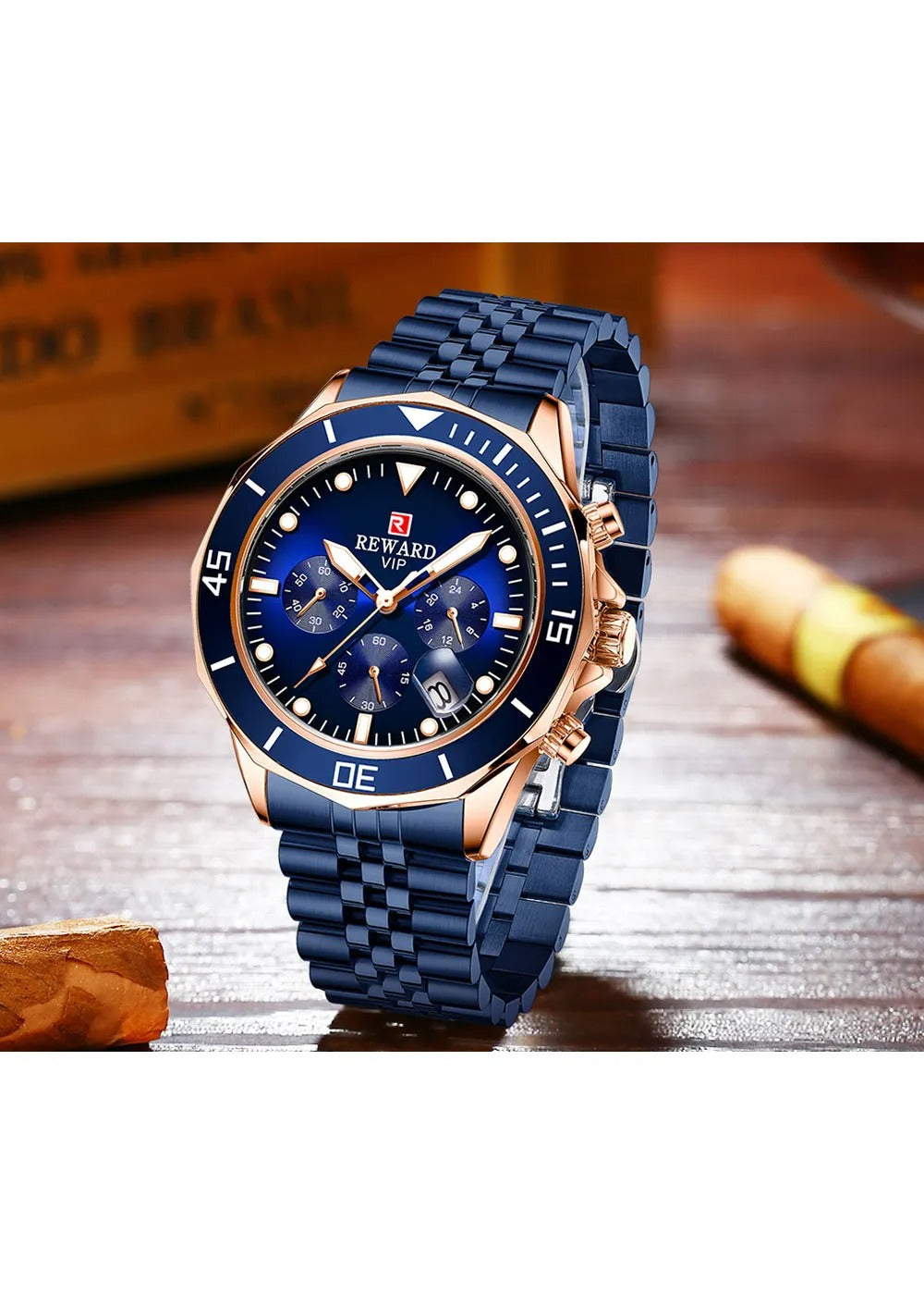 OVERFLY REWARD Blue Analog Chronograph Luxury Watch For Men ...